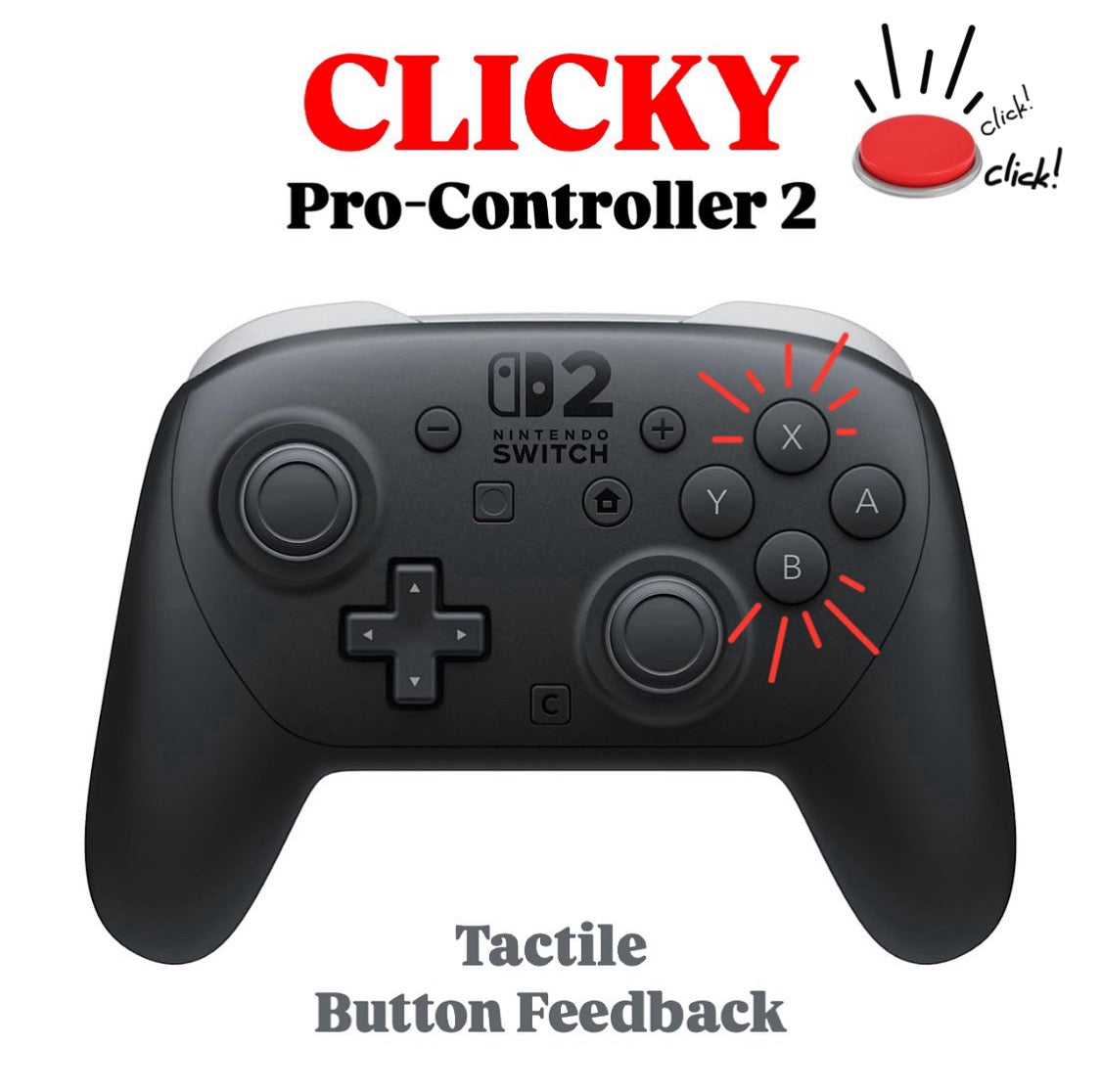 Switch 2 Pro-Controller With Clicky Tactile Buttons – GameTraderZero