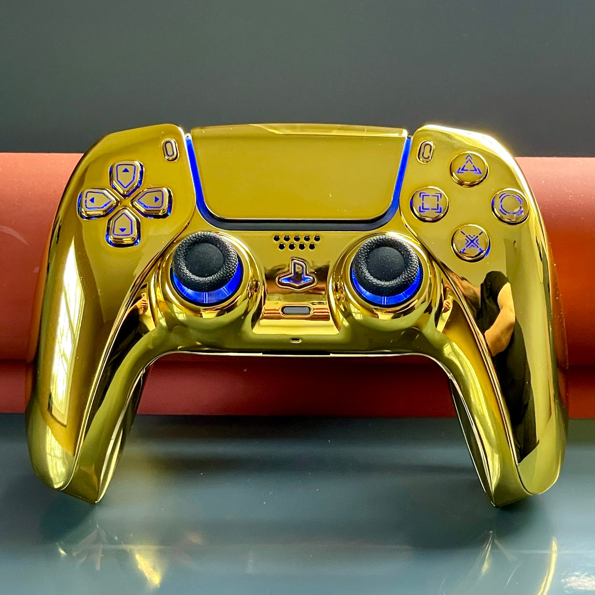 Black PS5 Controller with Clear LED Buttons - GameTraderZero