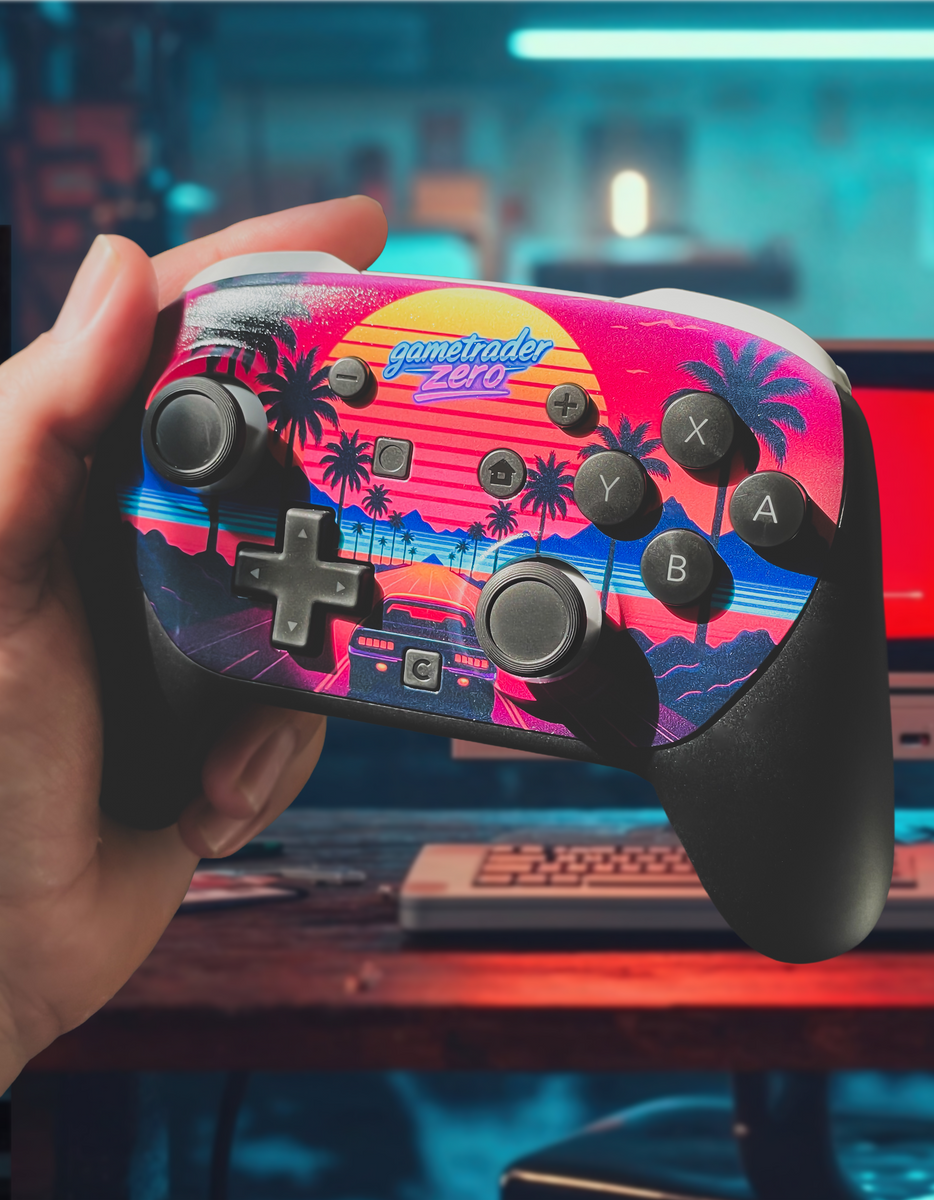 Switch 2 Pro-Controller | Synthwave '80s Retro Gaming - GameTraderZero