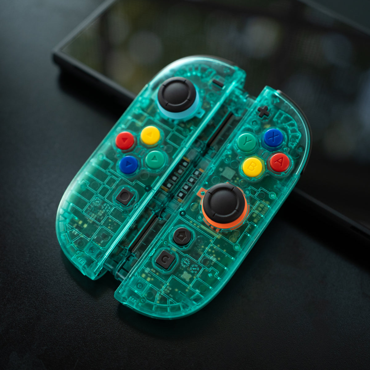 Clear Teal Retro Joy-Cons 2 for Nintendo Switch 2 - GameTraderZero