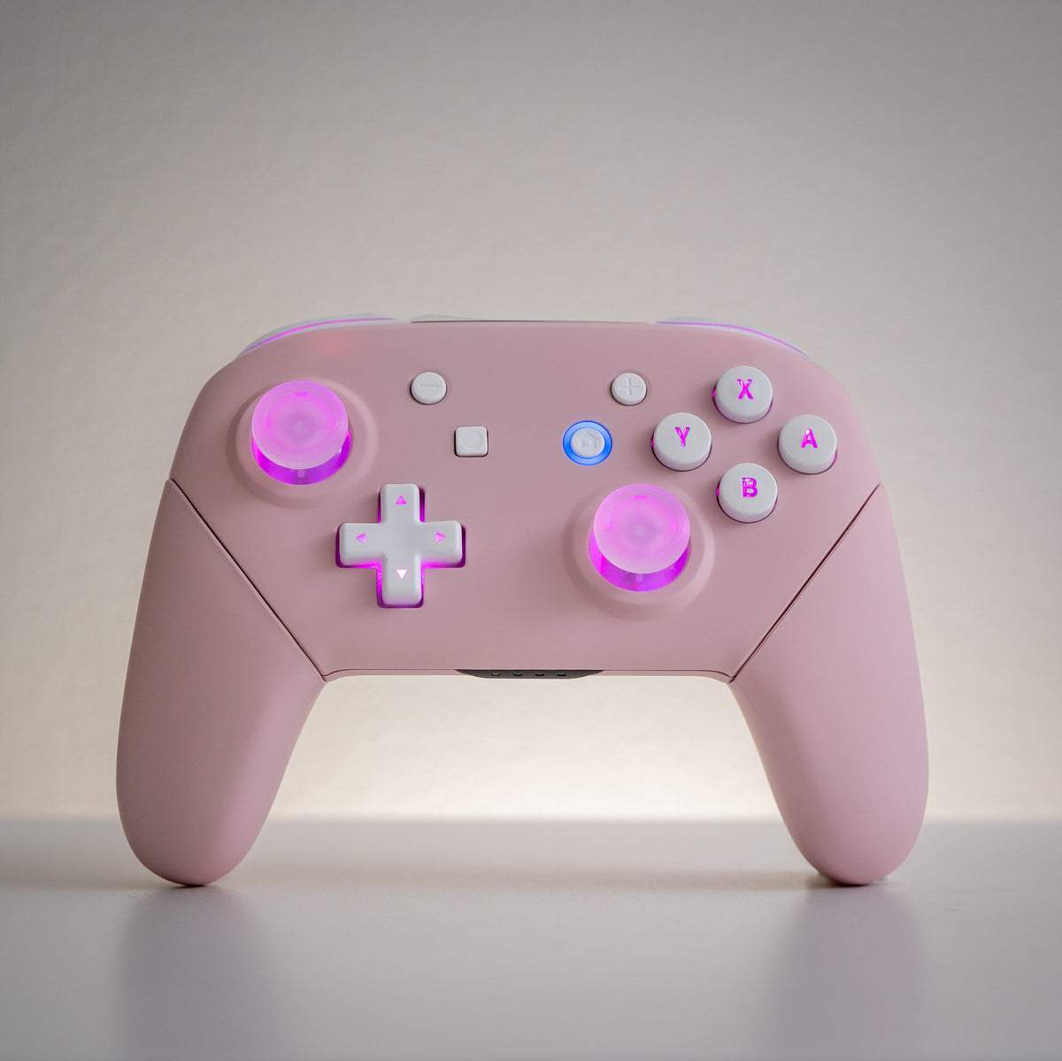Pink Switch Pro-Controller LED Mod With White Backlit Buttons and Clea ...