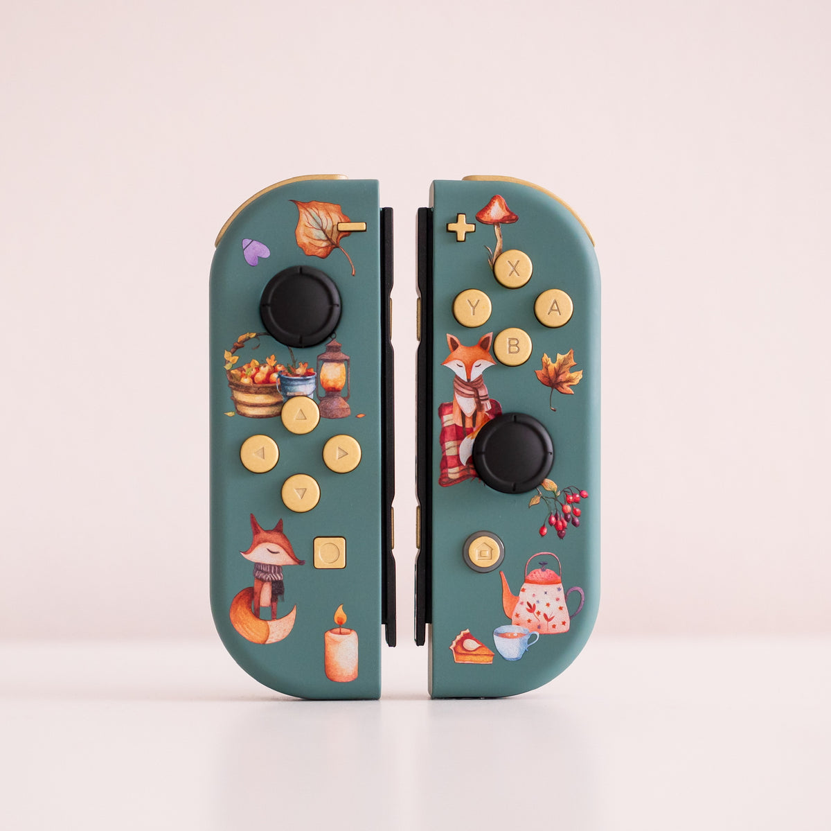 Cozy Fox Joy-Cons Cute Fall Vibes Nintendo Switch Custom Controllers ...