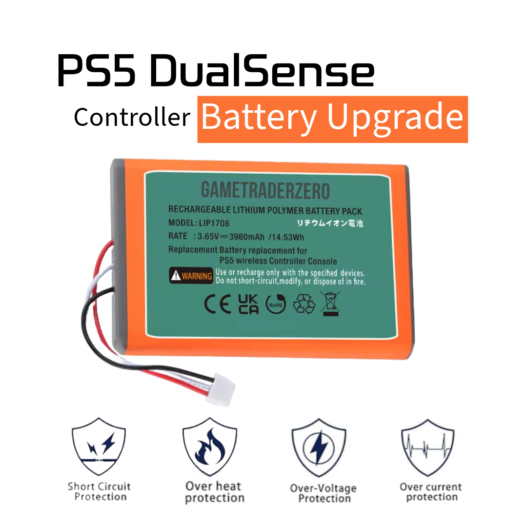 Battery Upgrade For PS5 DualSense Controller 3980 mAh Rechargeable Bat ...
