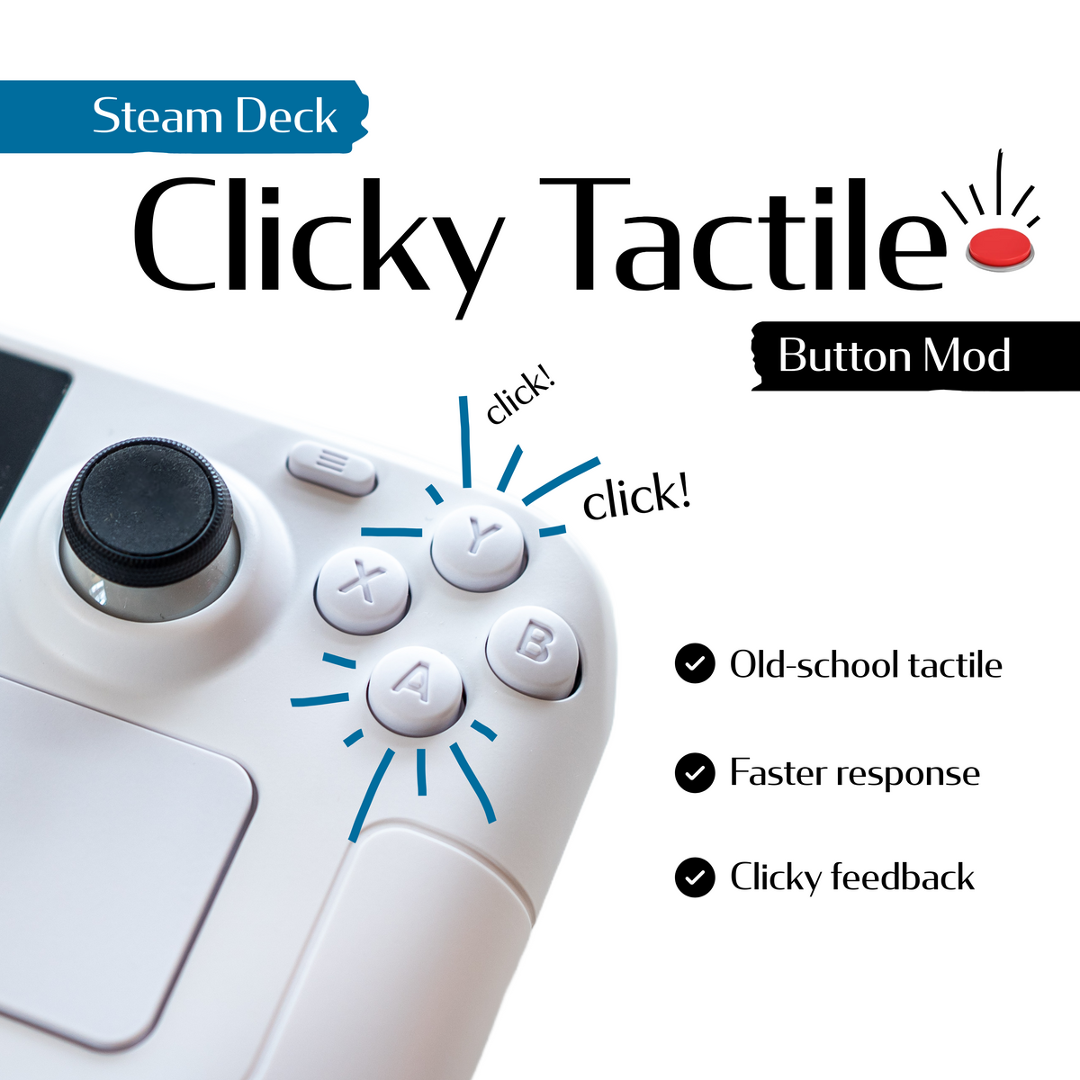 Steam Deck Clicky Tactile Buttons & D-Pad Mod - By GameTraderZero