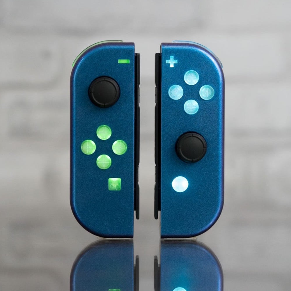 Color Shifting Custom LED Joy-Cons Purple/Blue Mod with Backlit Button ...